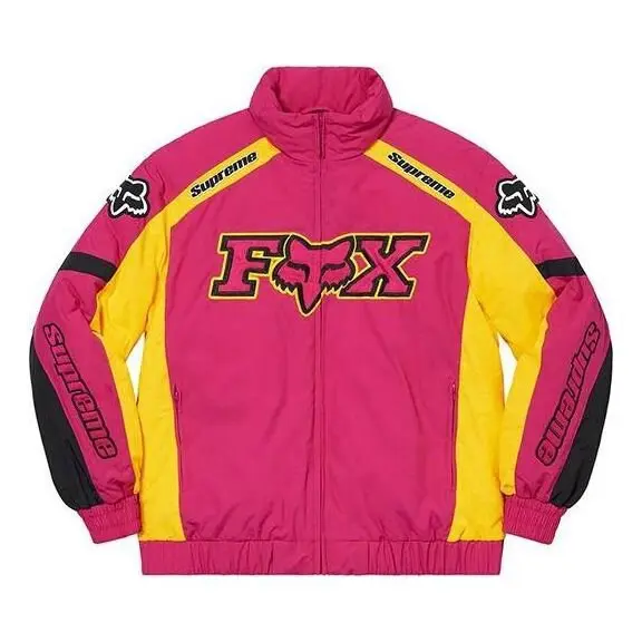 Supreme Fox Racing Puffy Jacket 'pink Yellow Black