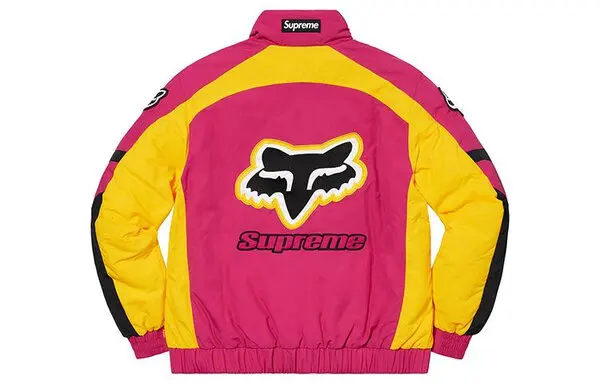 Supreme Fox Racing Puffy Jacket 'pink Yellow Black
