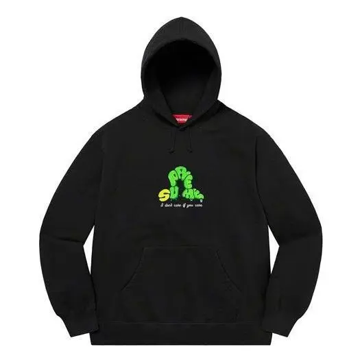 Supreme Don't Care Hooded Sweatshirt 'black Green - Black/green
