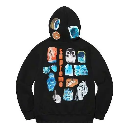 Supreme Invert Hooded Sweatshirt 'black Orange Blue White