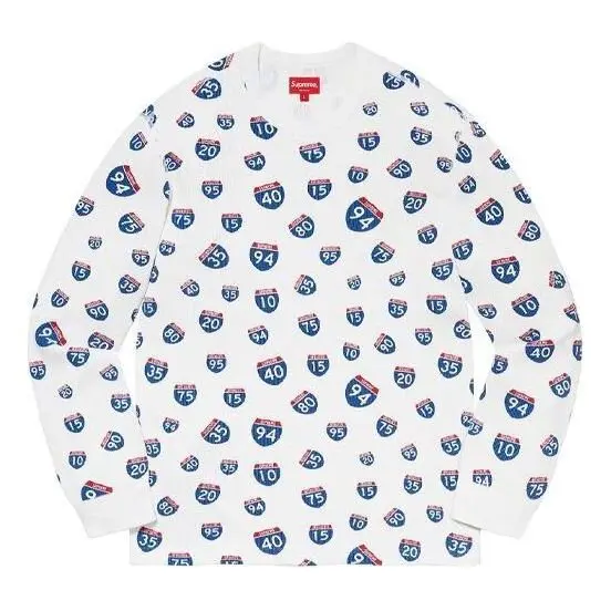 Supreme Interstate Waffle Thermal - White/blue/red