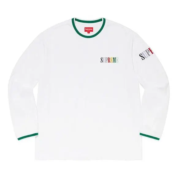 Supreme Multi Color Logo L/s Top 'white Green