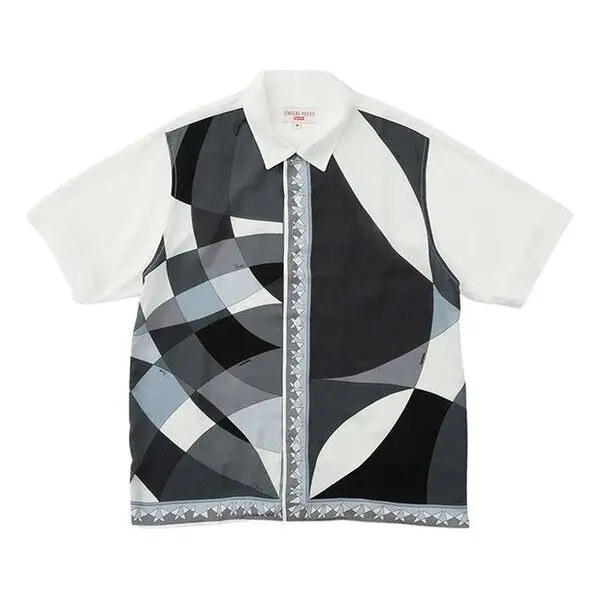 Supreme X Emilio Pucci S/s Shirt 'black White Grey - Black/white/grey