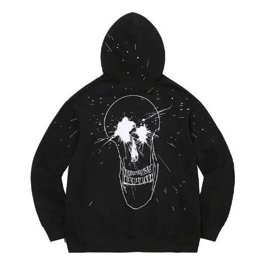 Supreme Ralph Steadman Skull Hooded Sweatshirt - Black/white