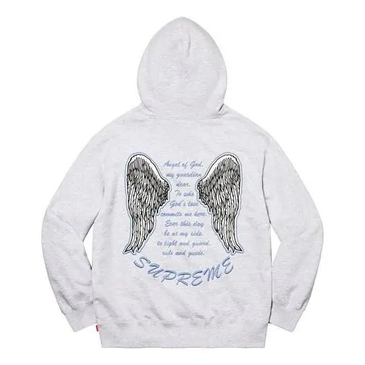 Supreme Guardian Hooded Sweatshirt 'white Grey Blue