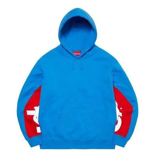 Supreme Paneled Hooded Sweatshirt - Blue/red/white