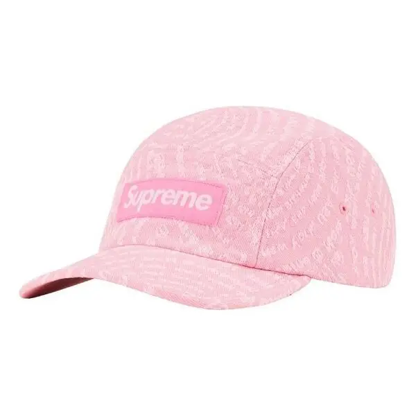 Supreme Circles Jacquard Denim Camp Cap - Pink/white