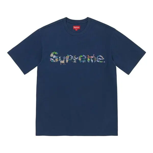 Supreme Ss23 Week12 Animal Kingdom T-shirt - Navy