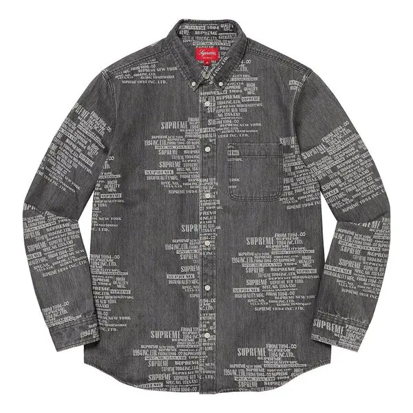 Supreme Ss23 Week15 Trademark Jacquard Denim Shirt