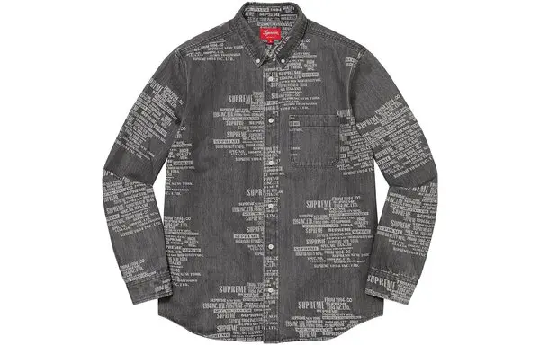 Supreme Ss23 Week15 Trademark Jacquard Denim Shirt
