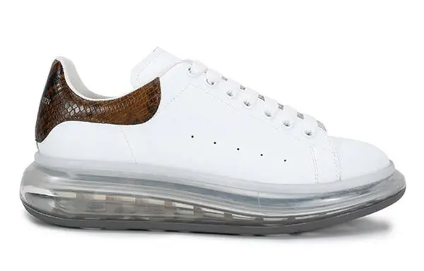 Alexander McQueen Oversized Transparent Sole Sneaker 'white Brown Crocodile