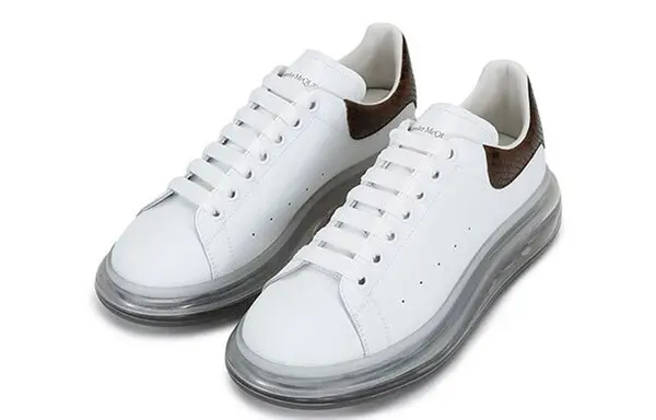 Alexander McQueen Oversized Transparent Sole Sneaker 'white Brown Crocodile