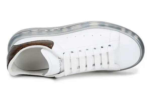 Alexander McQueen Oversized Transparent Sole Sneaker 'white Brown Crocodile