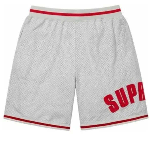 Supreme Ultrasuede Mesh Short - Grey/red