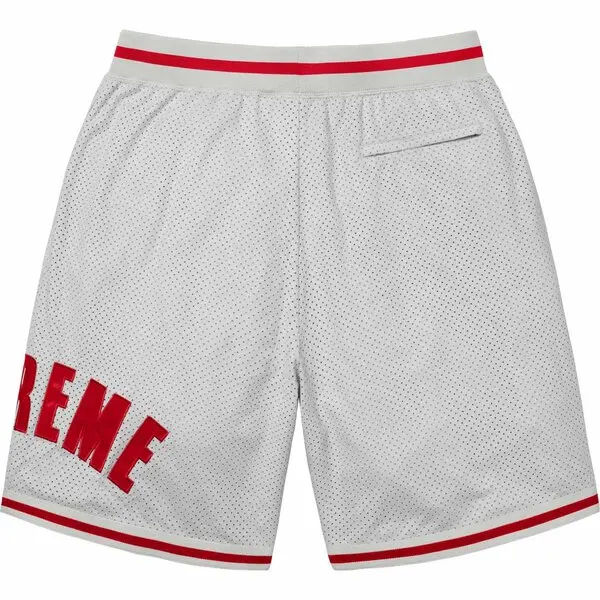 Supreme Ultrasuede Mesh Short - Grey/red