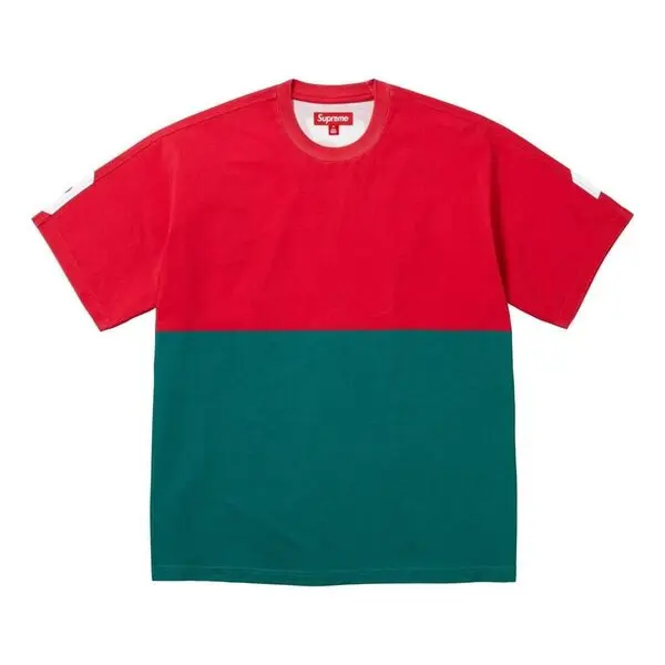 Supreme Fw23 Week7 Split T-shirt 'red - Red/green