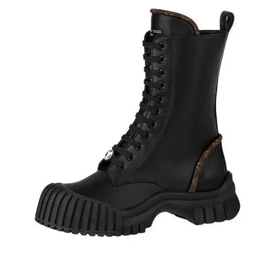 LOUIS VUITTON Circle Ruby Flat Ranger Boots - Black/brown