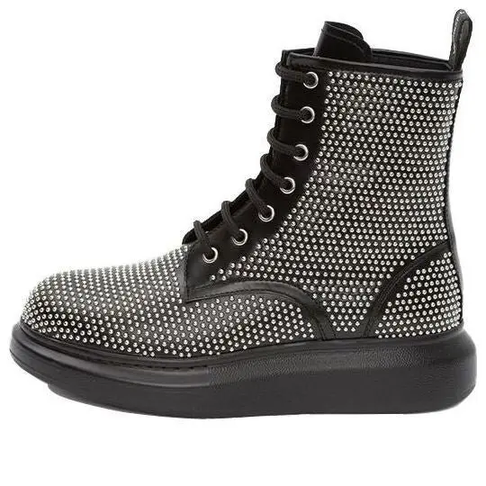Alexander McQueen Hybrid Lace Up Boot - Black/silver