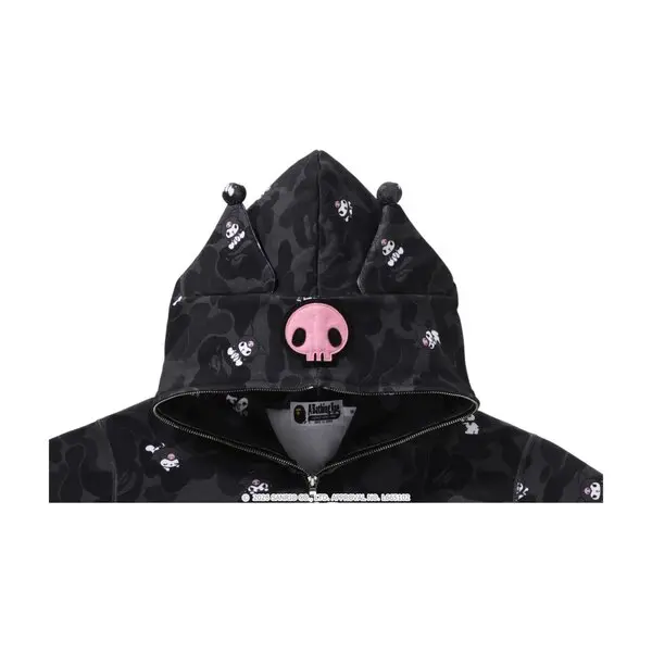A BATHING APE X Kuromi Camo Full Zip Hoodie - Black
