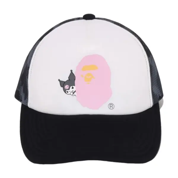 A BATHING APE X Kuromi Abc Camo Mesh Cap