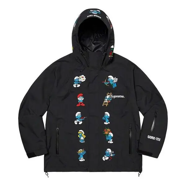 Supreme X Smurfs Gore-tex Shell Jacket 'black Blue White