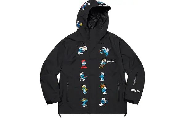 Supreme X Smurfs Gore-tex Shell Jacket 'black Blue White