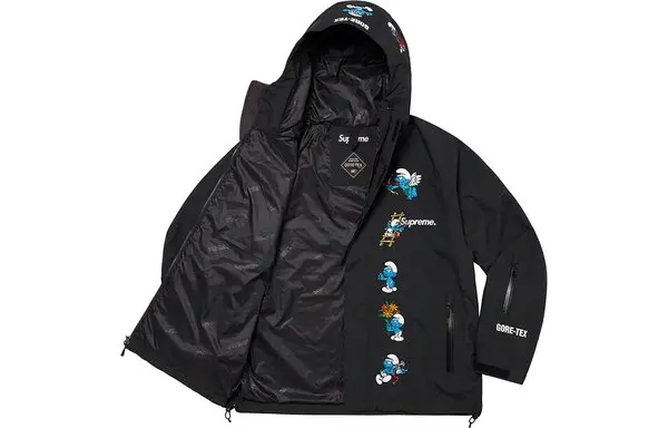 Supreme X Smurfs Gore-tex Shell Jacket 'black Blue White