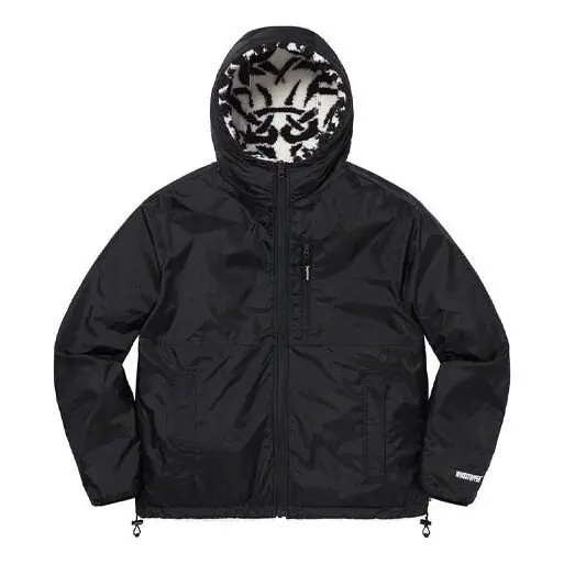 Supreme Celtic Knot Reversible Windstopper Fleece Hooded Jacket 'white Black