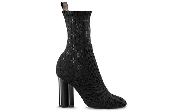 LOUIS VUITTON Silhouette Ankle Boots 'black With Logo Monogram