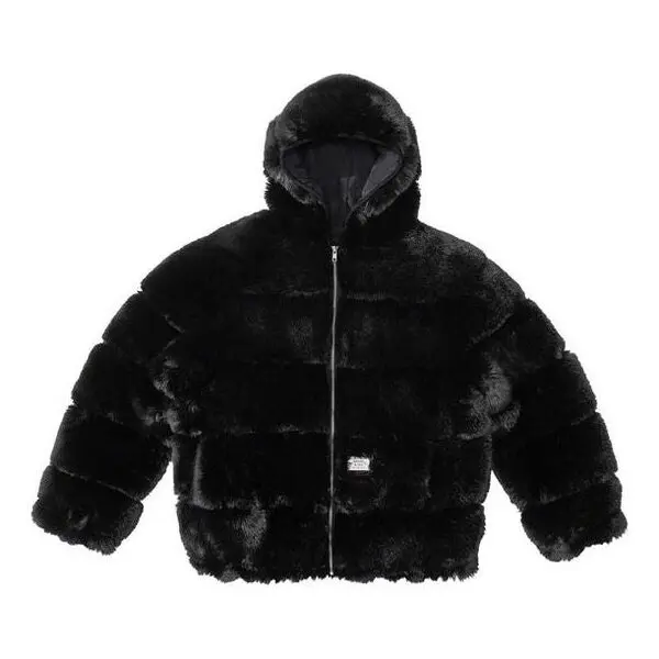 Supreme X Wtaps Faux Fur Hooded Jacket - Black