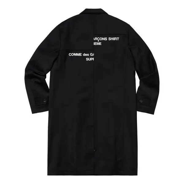 Supreme Fw18 X Comme Des Garcons Shirt Wool Overcoat - Black