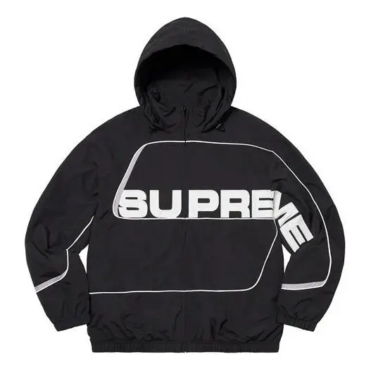 Supreme Paneled Track Jacket 'black Whtie