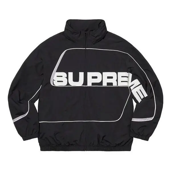 Supreme Paneled Track Jacket 'black Whtie