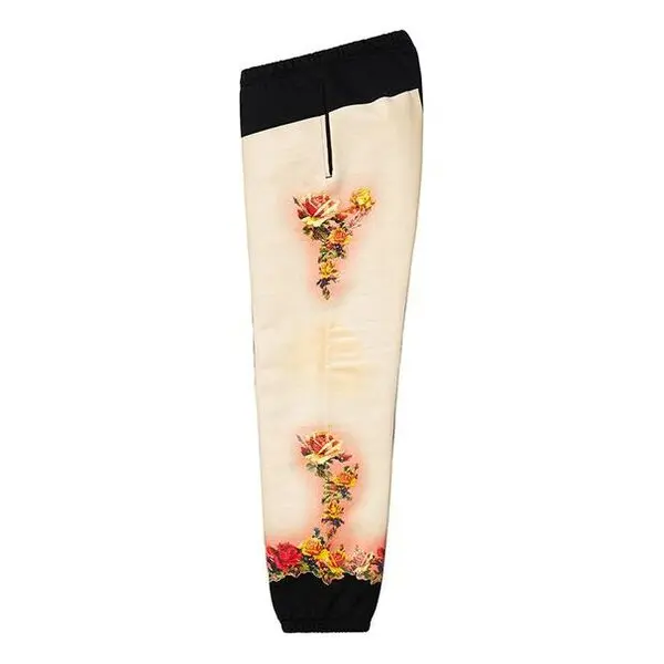 Supreme X Jean Paul Gaultier Floral Print Sweatpants 'white Black Yellow - White/black/yellow