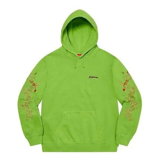 Supreme Dragon Overdyed Hooded Sweatshirt - Green/red