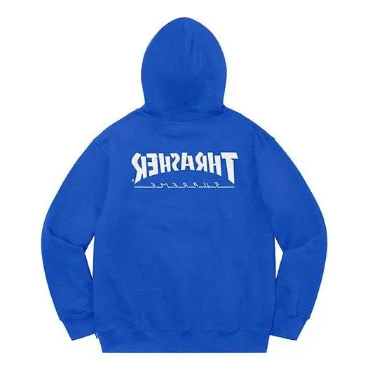 Supreme X Thrasher Hooded Sweatshirt 'blue White Red