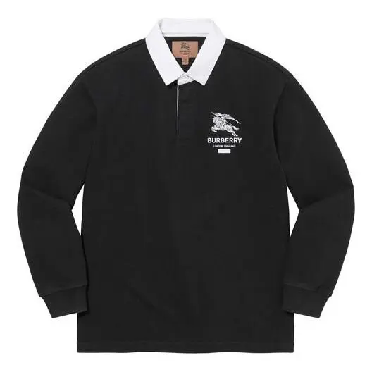 Supreme X Burberry Rugby Polo 'black White - Black/white