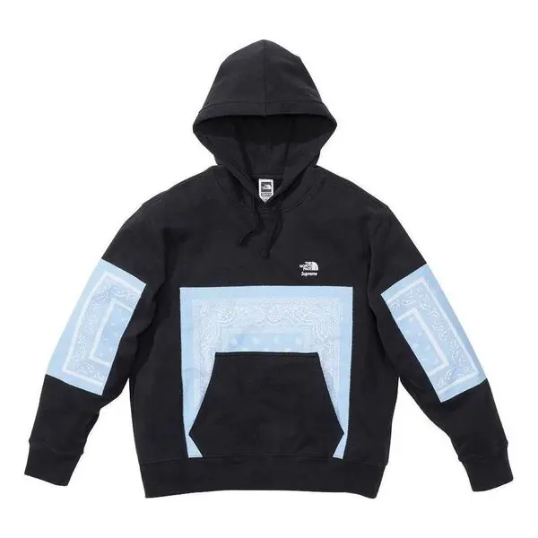 Supreme X The North Face Bandana Hooded Sweatshirt 'black Teal - Black/teal