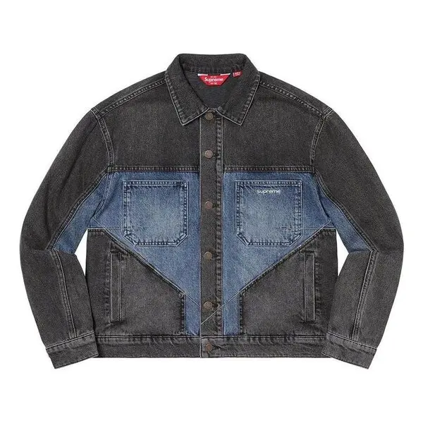 Supreme Paneled Denim Jacket - Blue/teal