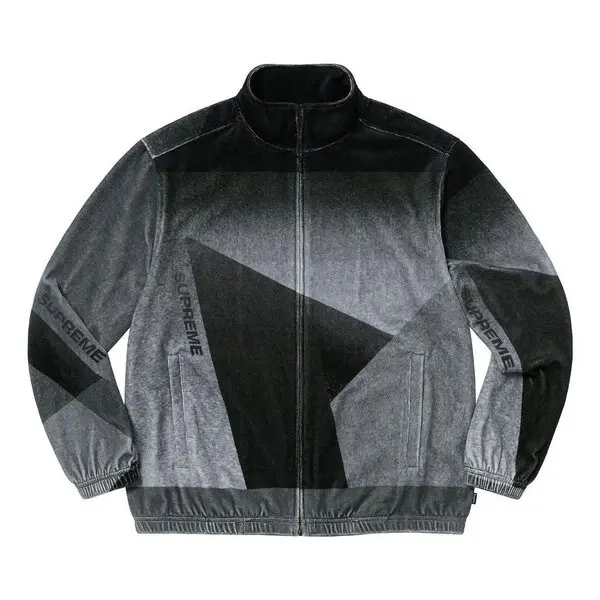 Supreme Geo Velour Track Jacket - Black