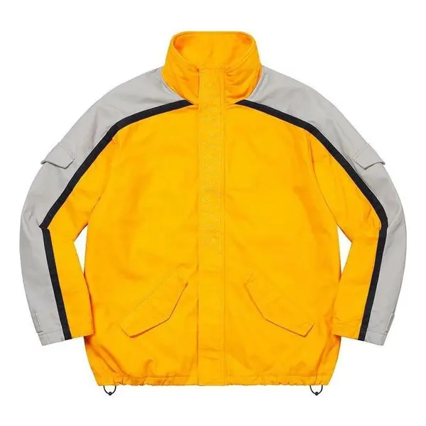 Supreme Brushed Twill Zip Jacket 'yellow Grey