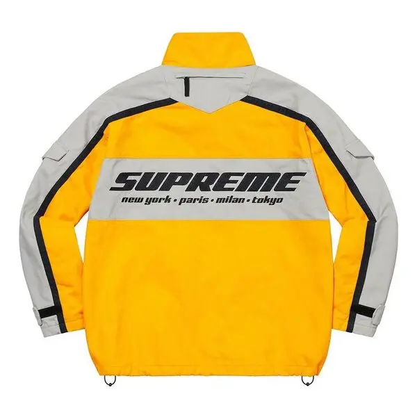 Supreme Brushed Twill Zip Jacket 'yellow Grey