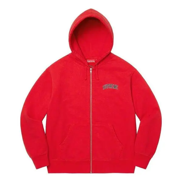 Supreme Doughboy Zip Up Hooded Sweatshirt - Red/white