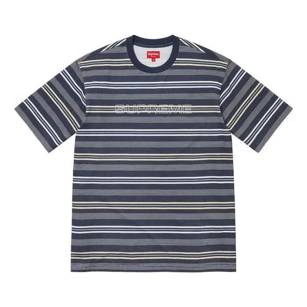 Supreme Dash Stripe S/s T-shirt 'black White - Black/white