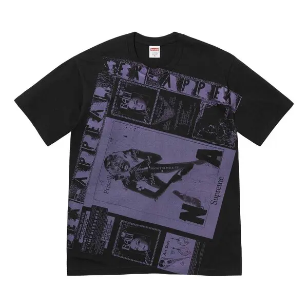 Supreme Collage T-shirt 'black Purple - Black/purple