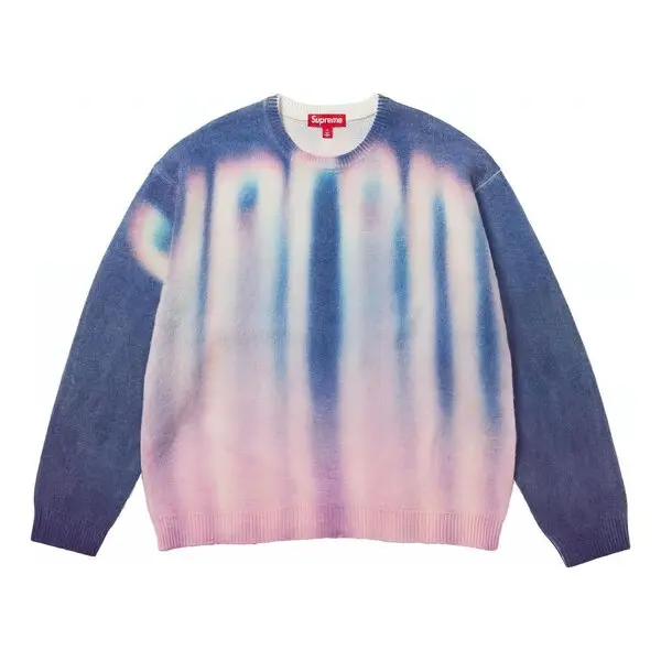 Supreme Blurred Logo Sweater 'blue White Pink