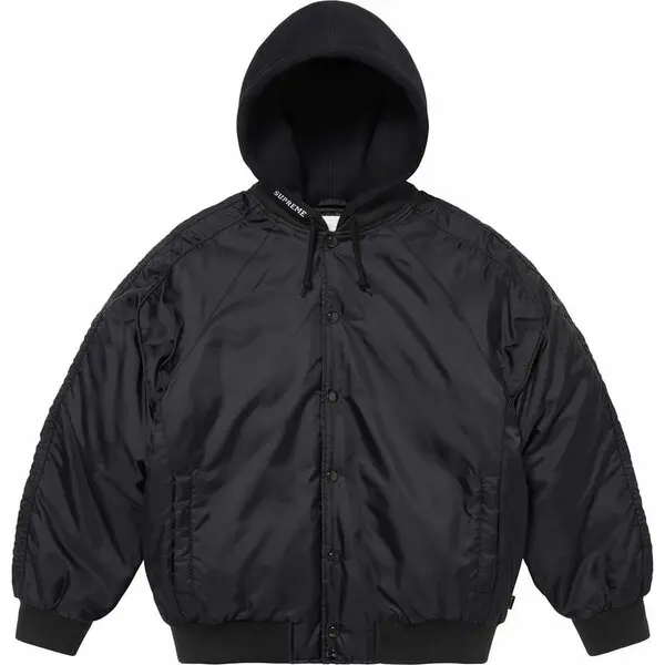 Supreme Hooded Stadium Jacket 'black White