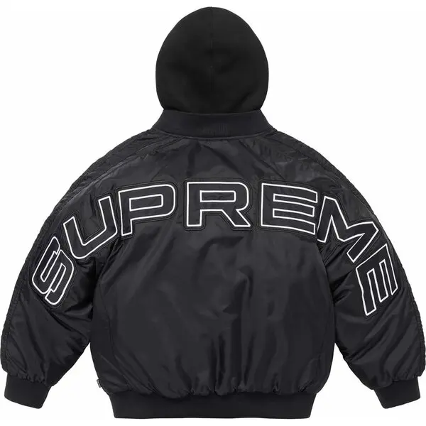 Supreme Hooded Stadium Jacket 'black White
