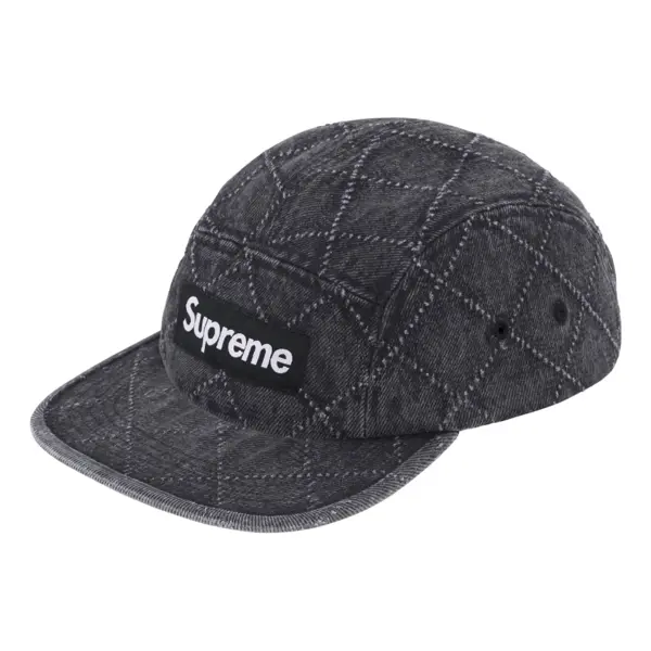 Supreme Punched Denim Camp Cap - Black