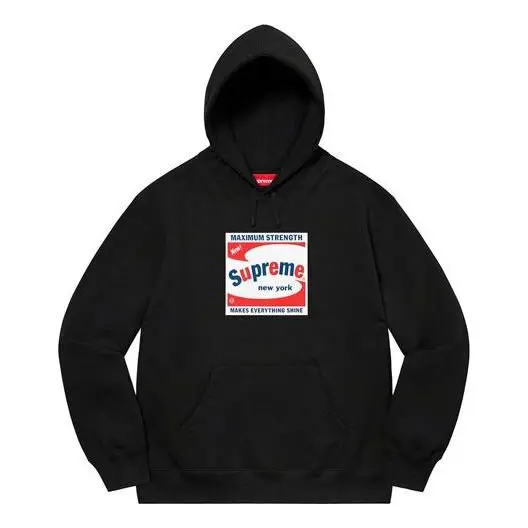 Supreme Shine Hooded Sweatshirt - Black/white/red